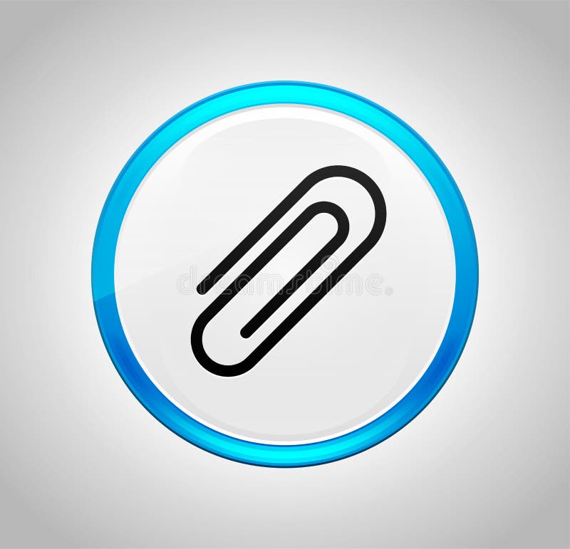 Paper Clip Icon Round Blue Push Button Stock Illustration ...