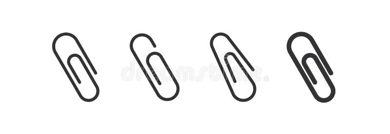 Paper Clip Icon Set. Metal Clip Illustration Symbol Stock Vector ...