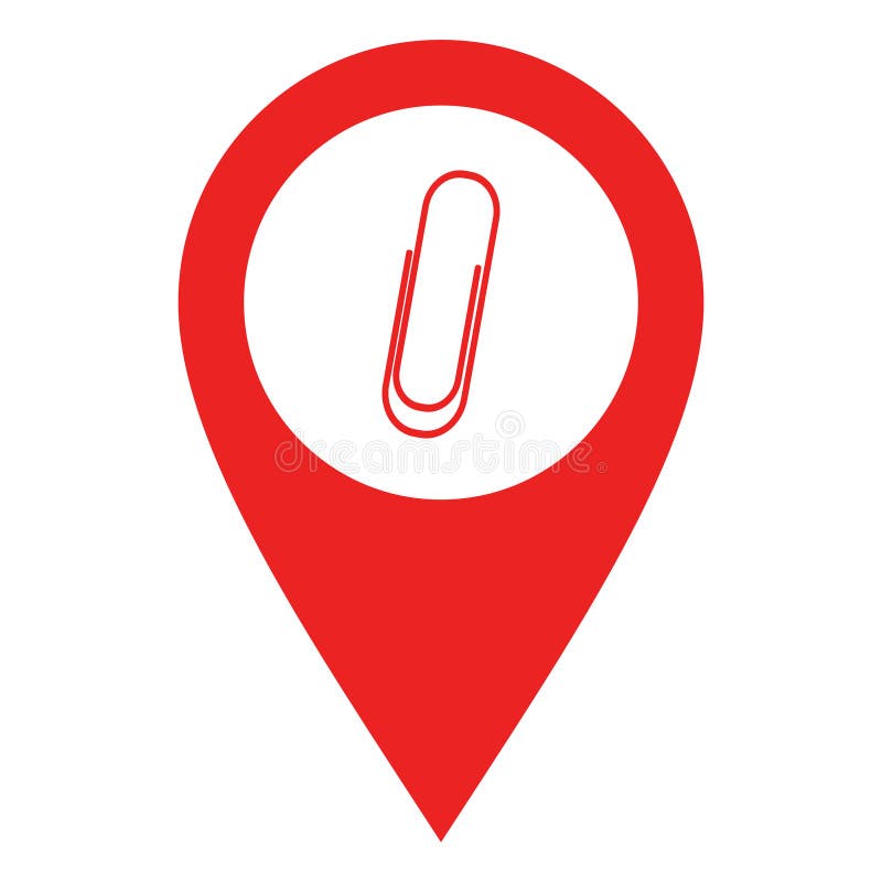 Paper Clip and Location Pin As Vector Illustration Stock Vector ...