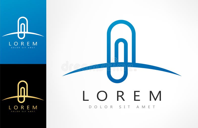 Paper clip logo vector stock vector. Illustration of insignia - 116103060