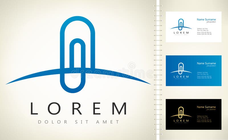 Paper clip logo vector stock vector. Illustration of message - 97075012