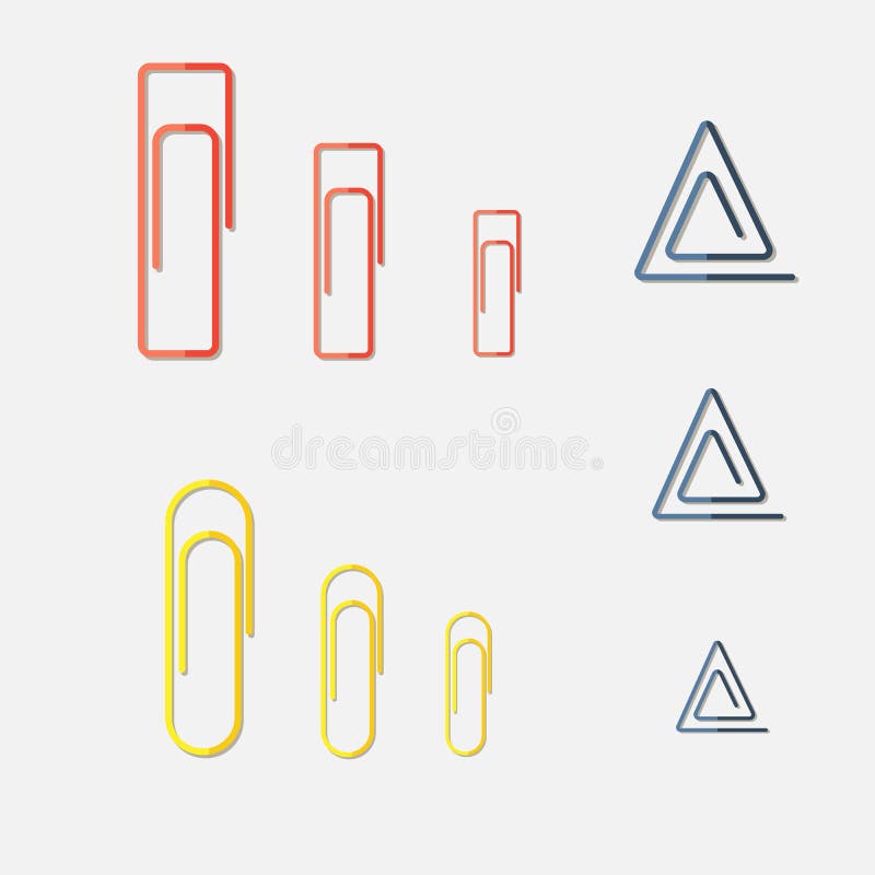 Paper Clip Multi Colored and Different Form Stock Vector - Illustration ...