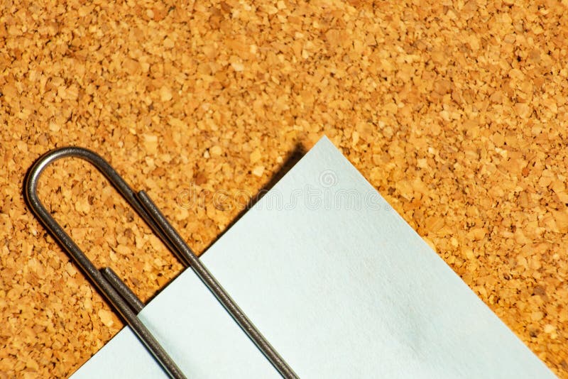 Paper with a Clip on a Note Board from Above is Macro Stock Image ...