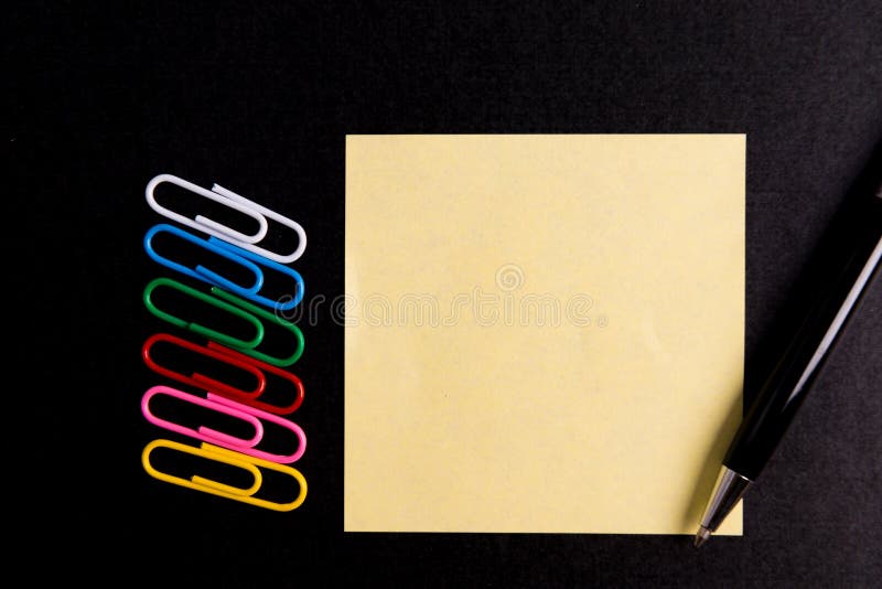 Paper Clip and Post it Paper Note Stock Image - Image of remember, clip ...