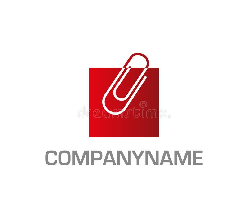 A Paper Clip on a Red Sheet. Ready Logo Stock Vector - Illustration of ...