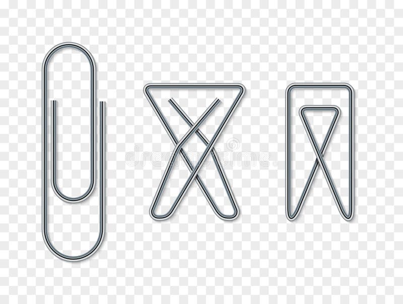 Paper Clip Set for Note Attach. Blank Papperclip Isolated Stock ...