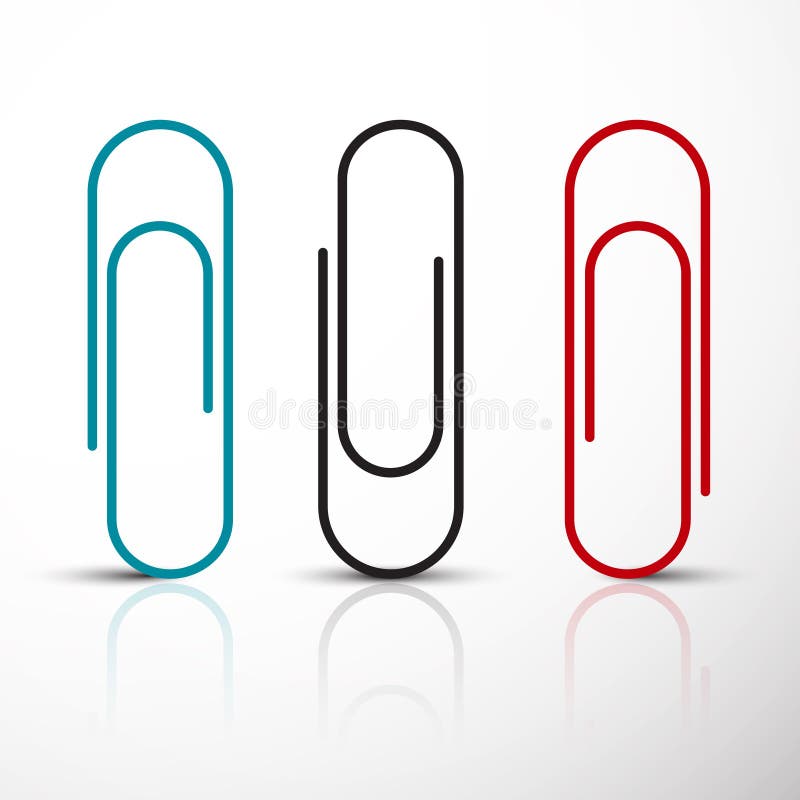 Paper Clip. Vector Blue Red and Black Clips Stock Vector - Illustration ...