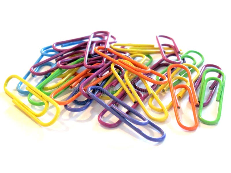 Paper Clips, Made of Iron, are Curved in a White Background Stock Photo ...