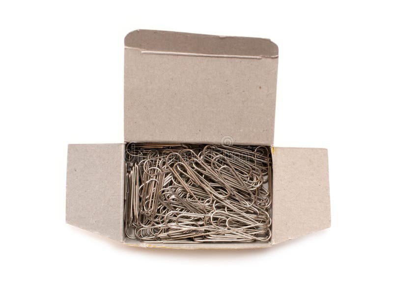 Paper-clips in box. stock photo. Image of metal, concept - 18429792
