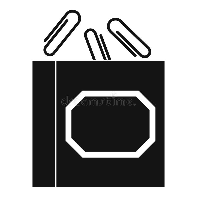 Paper Clips Box Icon, Simple Style Stock Vector - Illustration of ...
