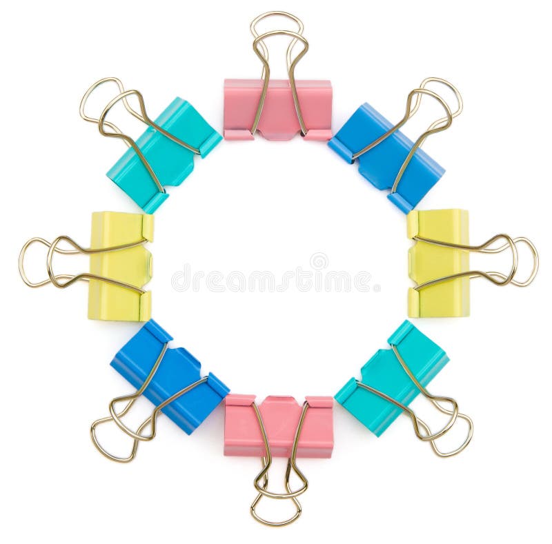 Paper clips in circle stock photo. Image of paperclip - 23125476