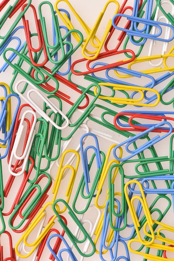 Paper Clips of Different Color, Full Frame Cover Stock Photo - Image of ...