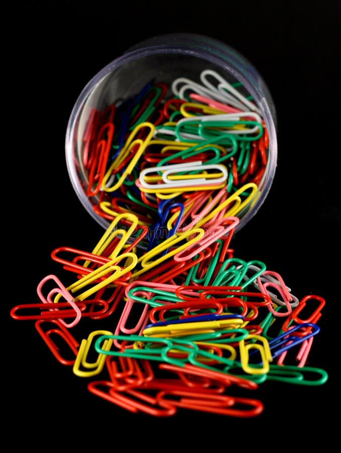 Paper Clips of Different Colors Stock Photo - Image of blue, selective ...