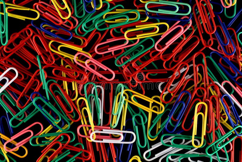 Paper Clips of Different Colors Stock Image - Image of paperclip ...