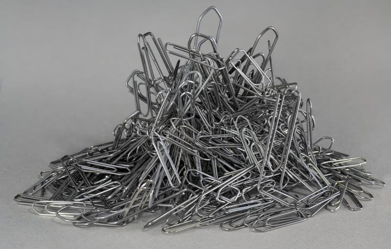 Metallic paper clips heap stock photo. Image of great - 166792040