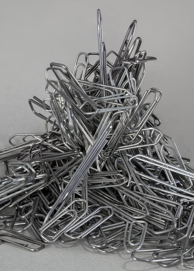 Metallic paper clips stock image. Image of good, office - 166792235