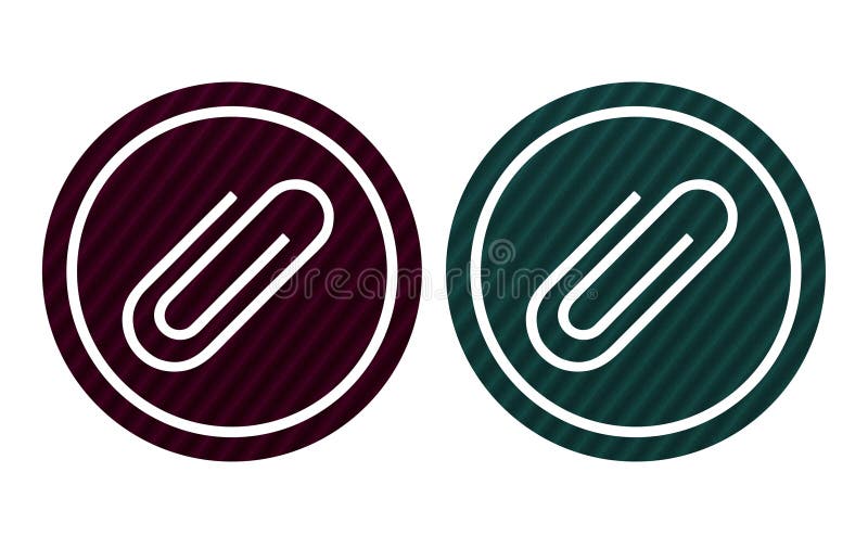 Paper Clips Icon Brown and Green with Texture Stock Photo ...