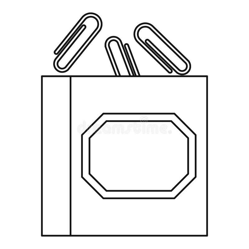 Paper Clips Icon, Outline Style Stock Vector - Illustration of fastener ...