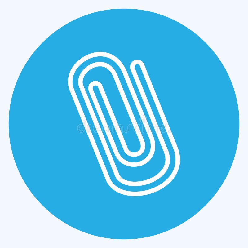 Paper Clips Icon in Trendy Blue Eyes Style Isolated on Soft Blue ...