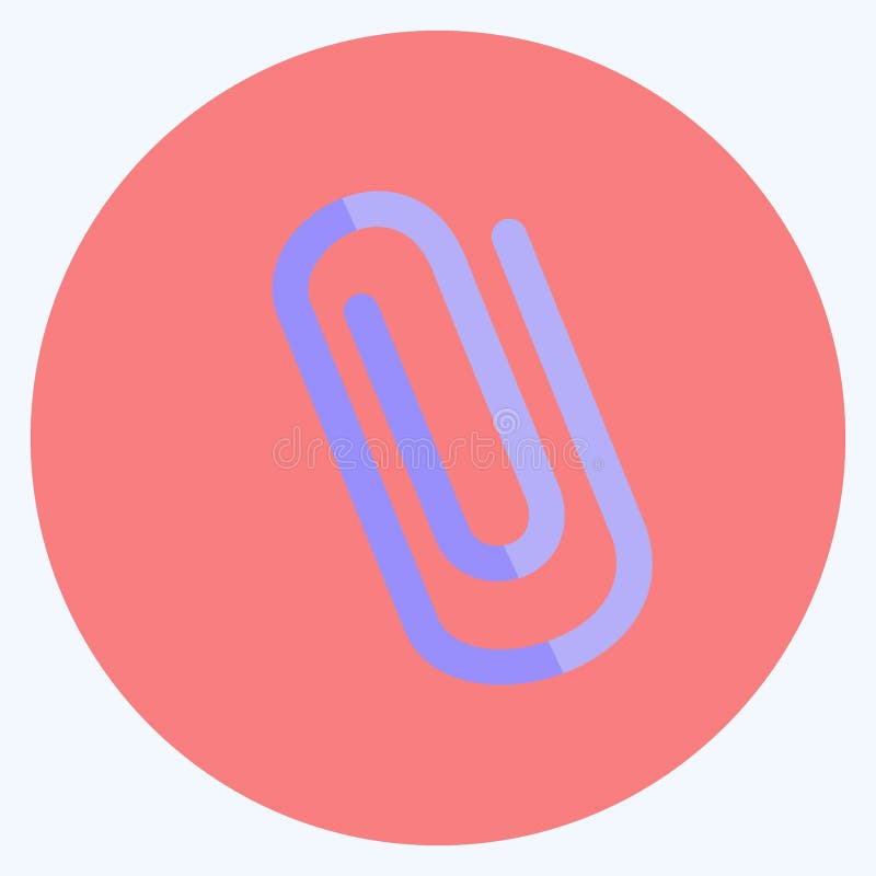 Paper Clips Icon in Trendy Flat Style Isolated on Soft Blue Background ...