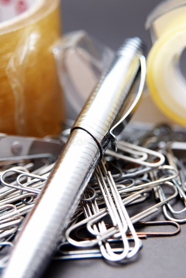 Paper Clips Lying in a Pile on a Desk Stock Image - Image of files ...