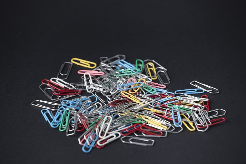 Paper clips macro closeup stock photo. Image of metal - 183578256