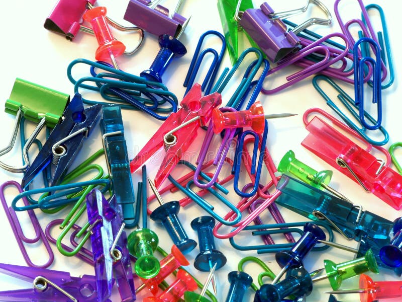 Paper Clips Office Supplies Stock Photo - Image of close, macro: 4271750