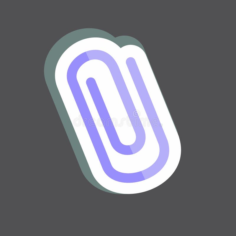 Paper Clips Sticker in Trendy Isolated on Black Background Stock ...