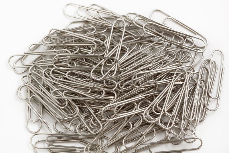 Paper Clips To White Background. Stock Photo - Image of accessory ...