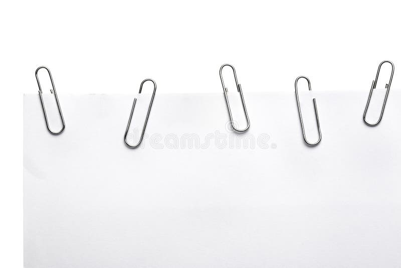 Paper Clips on White Piece of Paper Stock Image - Image of piece, metal ...
