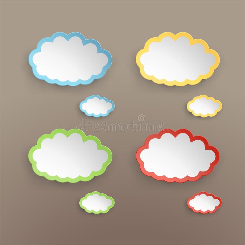 Paper cloud stock vector. Illustration of presentation - 57724718