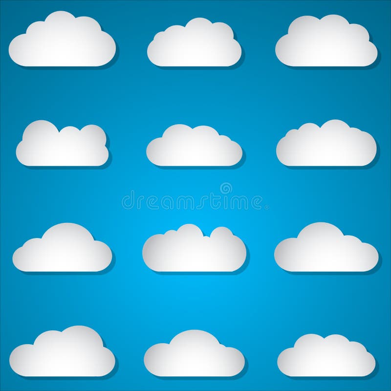 Paper clouds stock vector. Illustration of cartoon, modern - 89201533