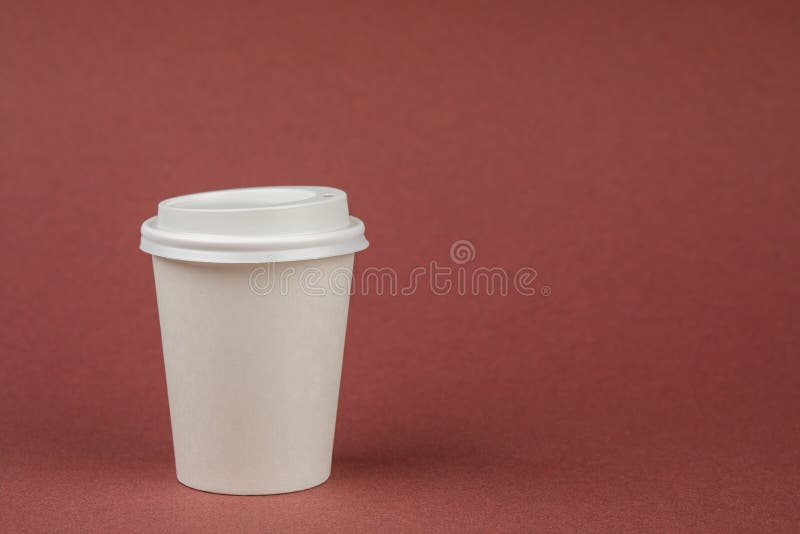 Paper Coffee Container with White Lid. Take-away Beverage Container ...