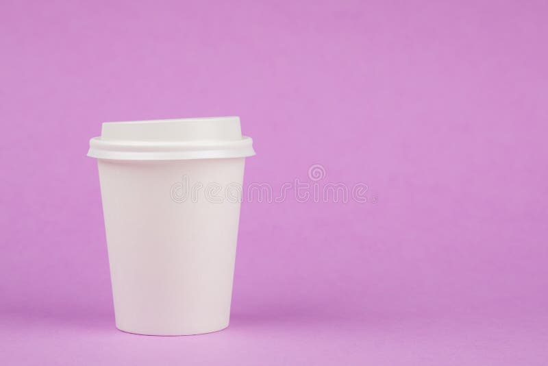 Paper Coffee Container with White Lid. Take-away Beverage Container ...