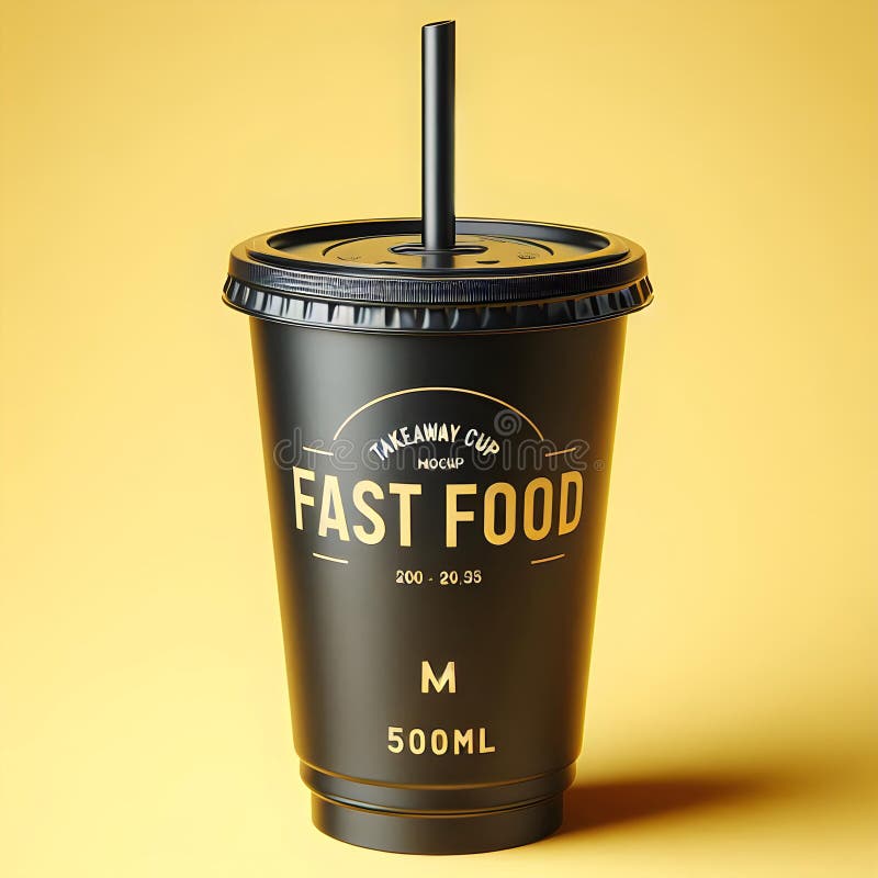 Paper Coffee Cup and Coaster with Text and Design Stock Illustration ...