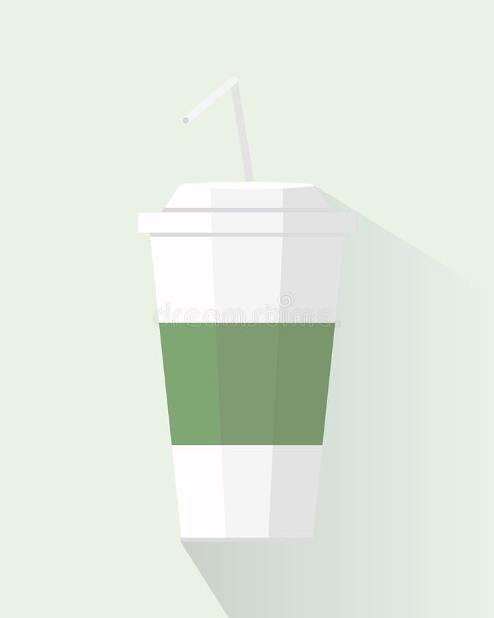 Paper Coffee Cup with Long Shadow in Flat Style Stock Vector ...