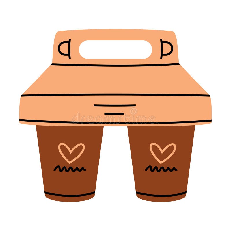 Paper Coffee Cups with Handle for Takeaway Vector Illustration Stock ...