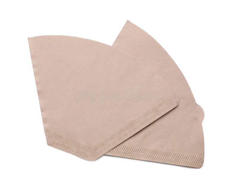 Paper Coffee Filters Isolated on White, Top View Stock Image - Image of ...