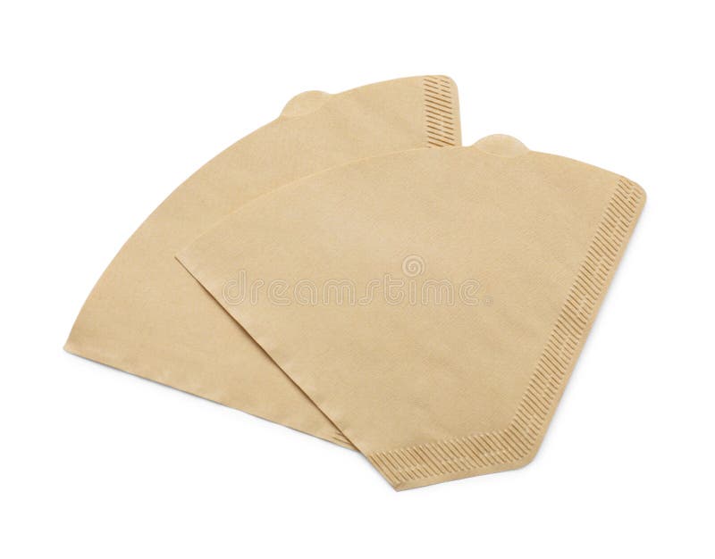 Paper Coffee Filters Isolated on White, Top View Stock Image - Image of ...