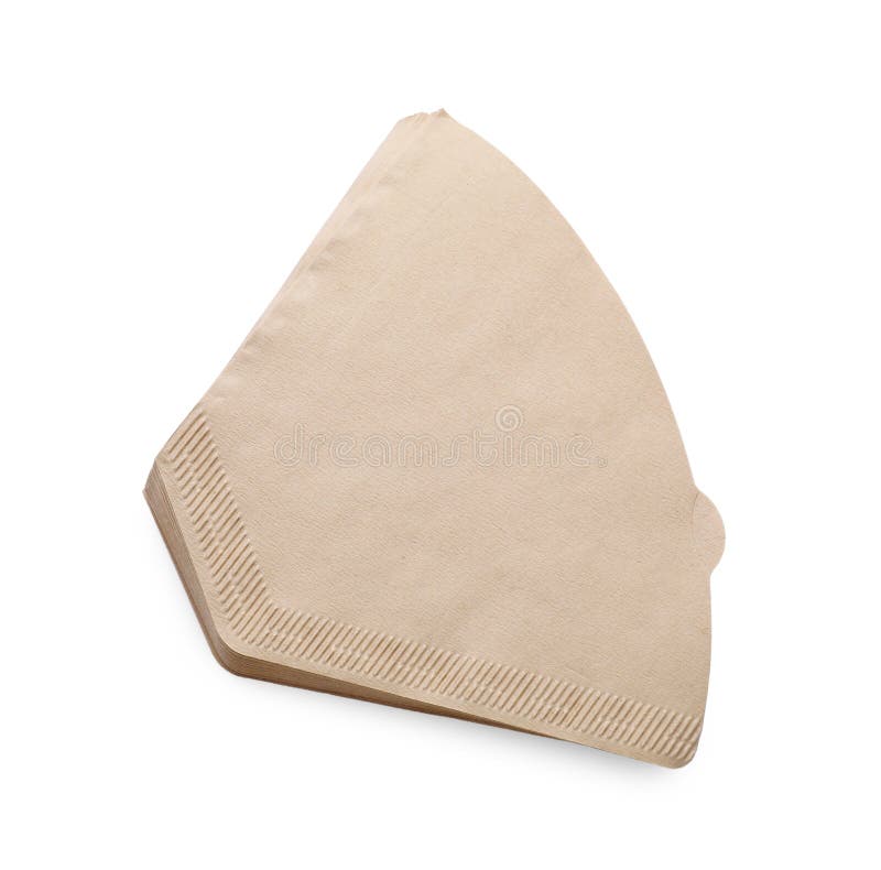 Paper Coffee Filters Isolated on White, Top View Stock Image - Image of ...