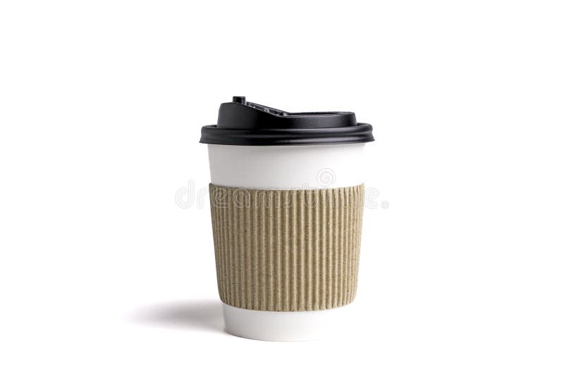Paper Coffee Mugs for Disposable Use on a White Background Stock Image ...