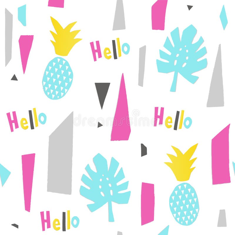 Paper Collage Seamless Pattern. Trendy Graphic Design Stock Vector ...