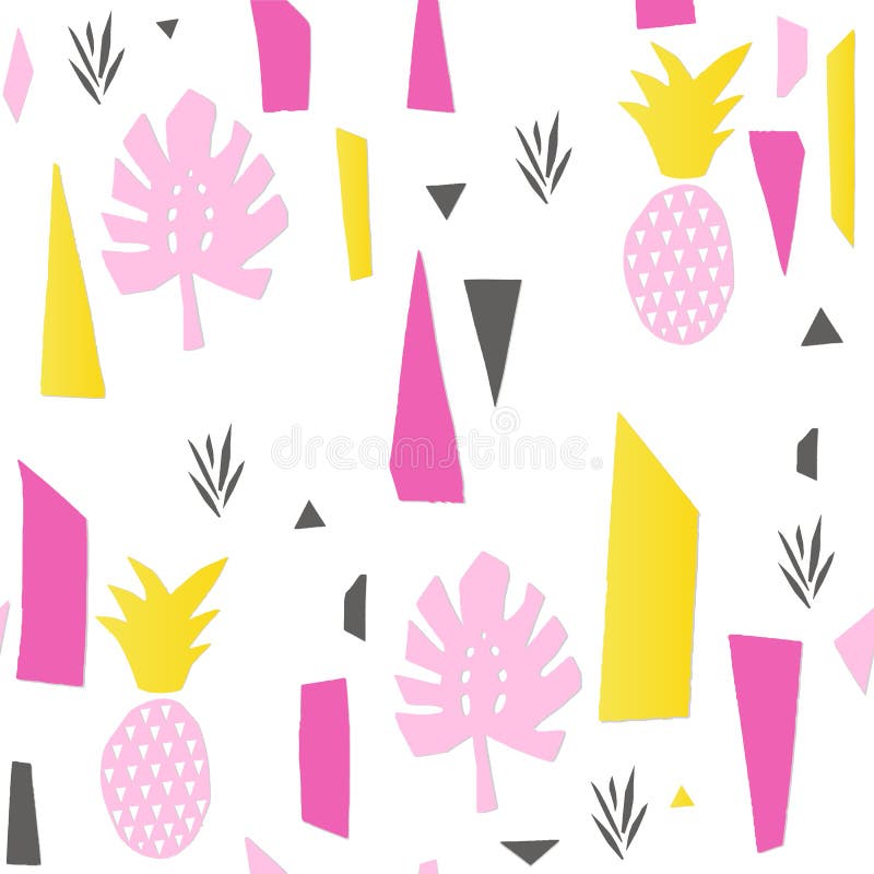 Paper Collage Seamless Pattern. Trendy Graphic Design Stock Vector ...