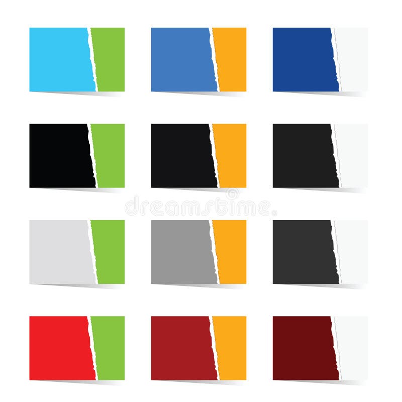 Paper Collection in Color Set Illustration Stock Vector - Illustration ...