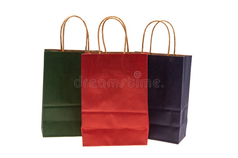 Paper color bag isolated stock photo. Image of purchase - 202293000