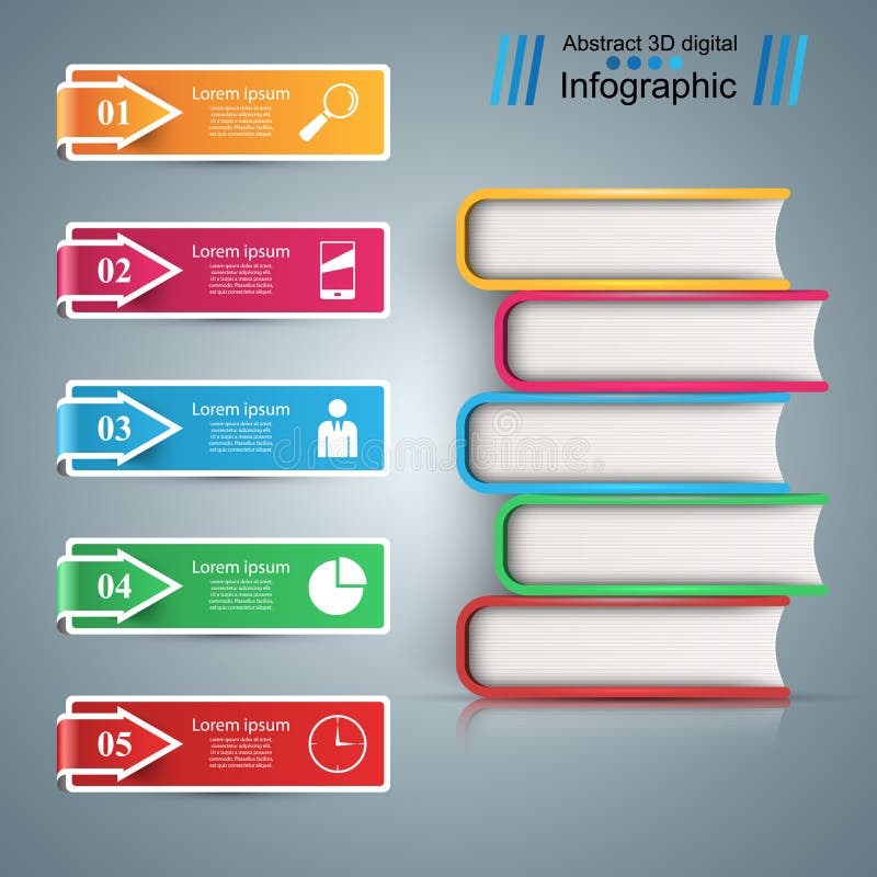 Paper Book - Business Infographic. Stock Vector - Illustration of ...