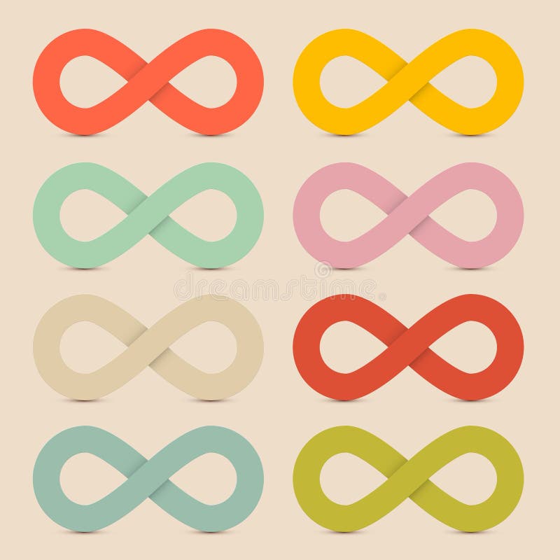 Set of infinity symbols stock vector. Illustration of concept - 52354898