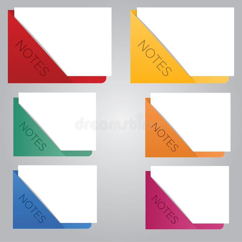 Paper colour notes stock vector. Illustration of concept - 43436147