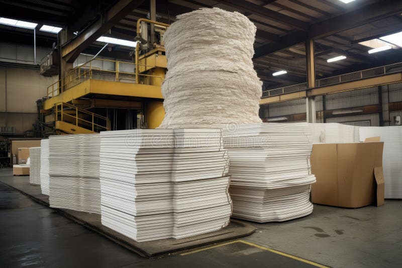 Paper Company, with Stack of Freshly Cut Paper Ready for Shipment Stock ...