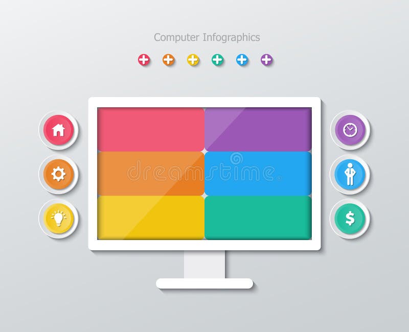 Paper Computer Infographics Stock Vector - Illustration of icon, info ...